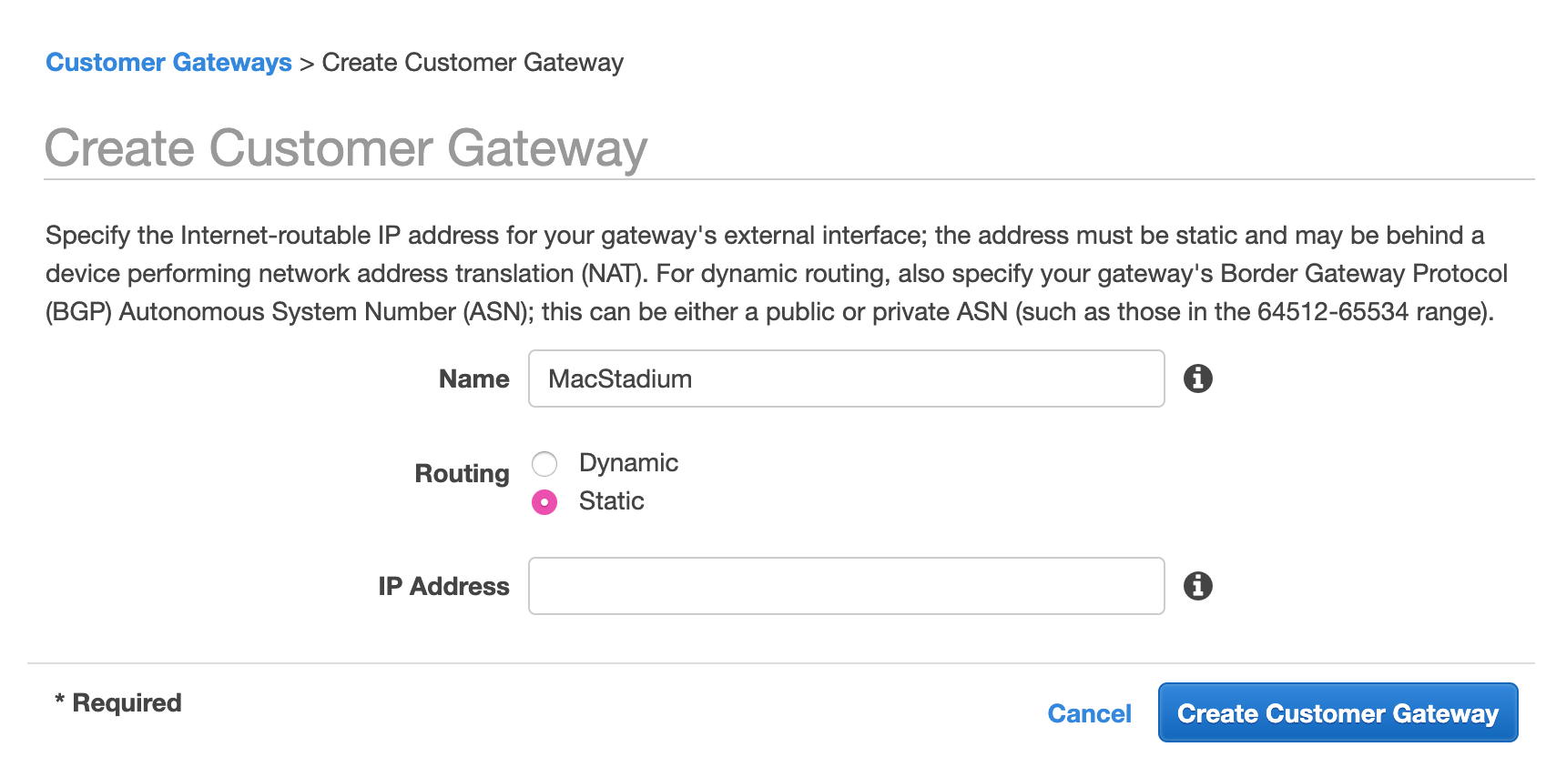 AWS Networking Setup – MacStadium